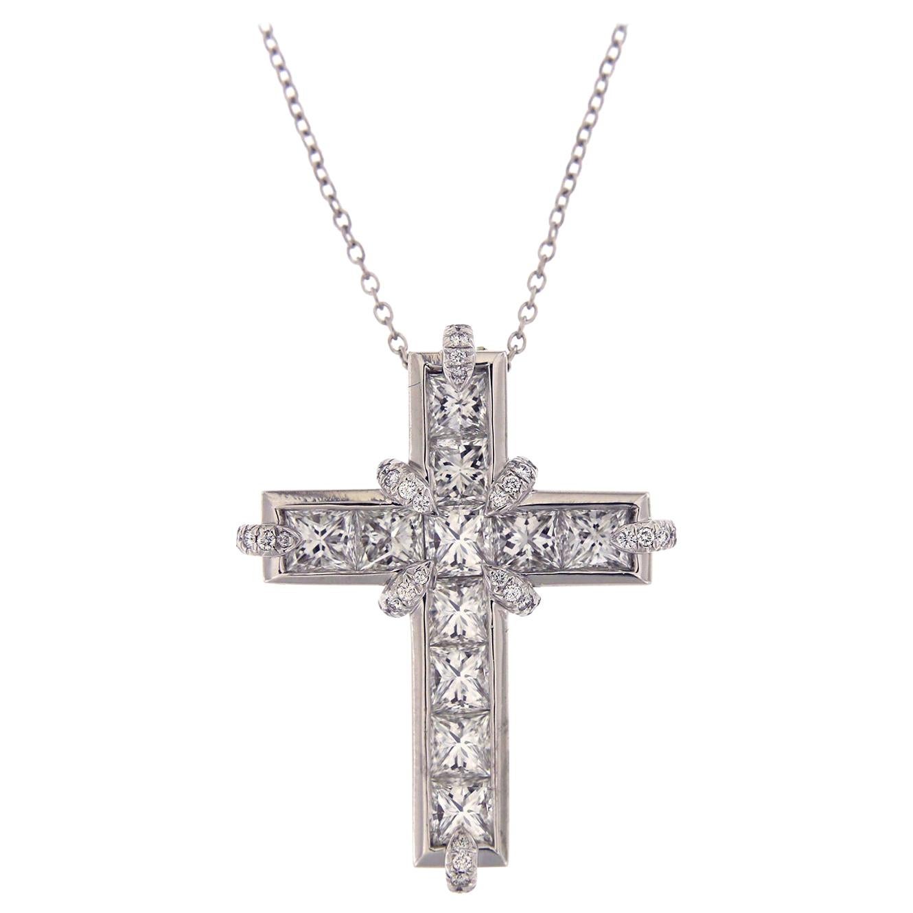 Princess Cut Cross - 10 For Sale on 1stDibs | princess cut diamond crosses