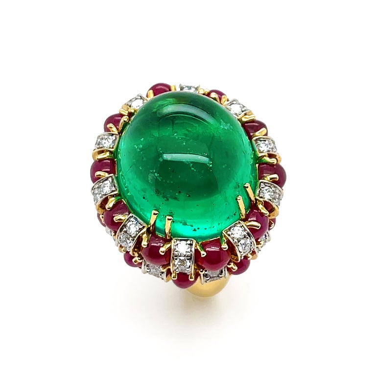 Colombian Emerald, Ruby and Diamond Ring For Sale at 1stDibs ...