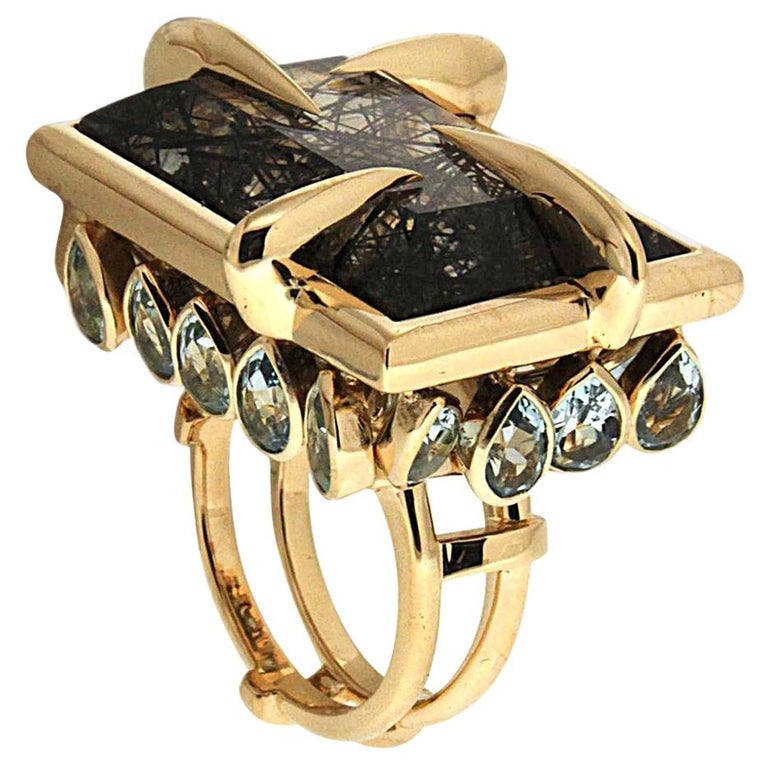 Tourmalated Quartz Ring For Sale at 1stDibs