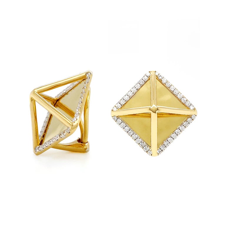 Large Pyramid Diamond Earrings For Sale at 1stDibs