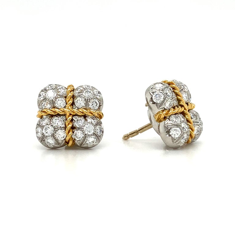 Gift Box Diamond Earrings at 1stDibs