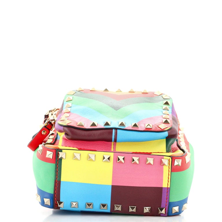 Valentino 1973 Rockstud Backpack Striped Leather Mini at 1stDibs