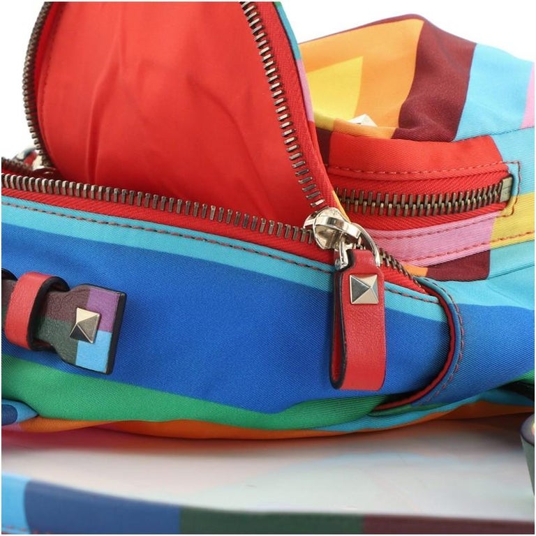 Valentino 1973 Rockstud Backpack Striped Nylon Mini at 1stDibs