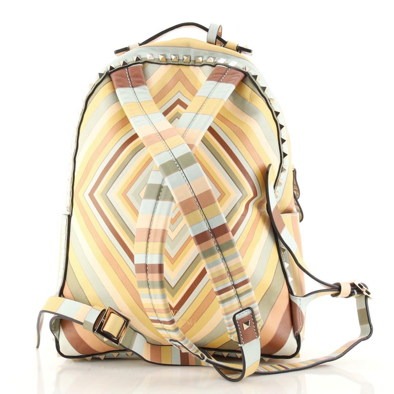 Valentino 1975 Rockstud Backpack Striped Leather Medium at 1stDibs