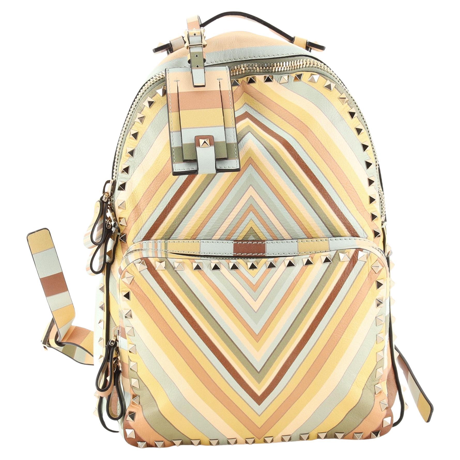 Valentino Metallic Light Brown Leather Mini Rockstud Backpack at 1stDibs