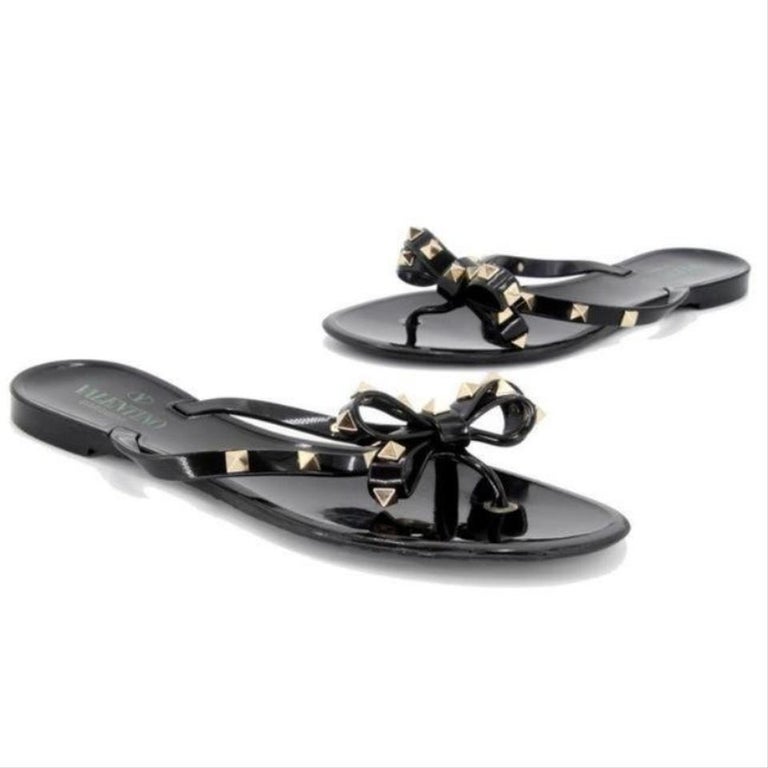 Valentino 40 Leather Rockstud Sandals VL-1021P-0009 at 1stDibs