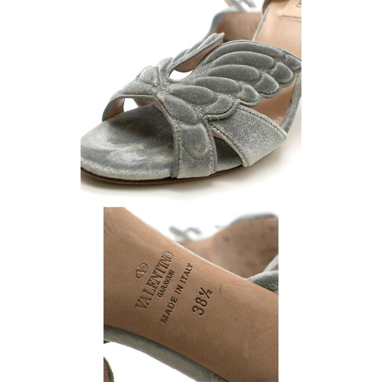Valentino 'angelicouture' Angel Wing Velvet Sandals 38.5 at 1stDibs