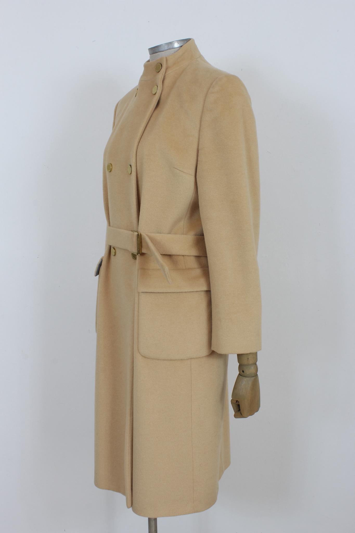 Valentino Beige Angora Wool Classic Long Coat 2000s For Sale at 1stDibs