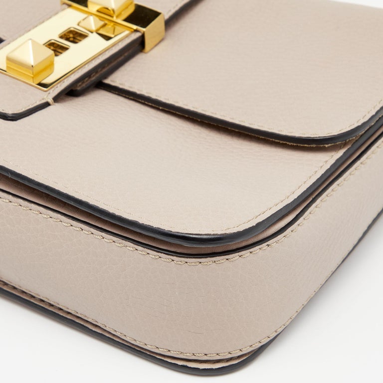 Valentino Beige Leather B-Rockstud Shoulder Bag For Sale at 1stDibs