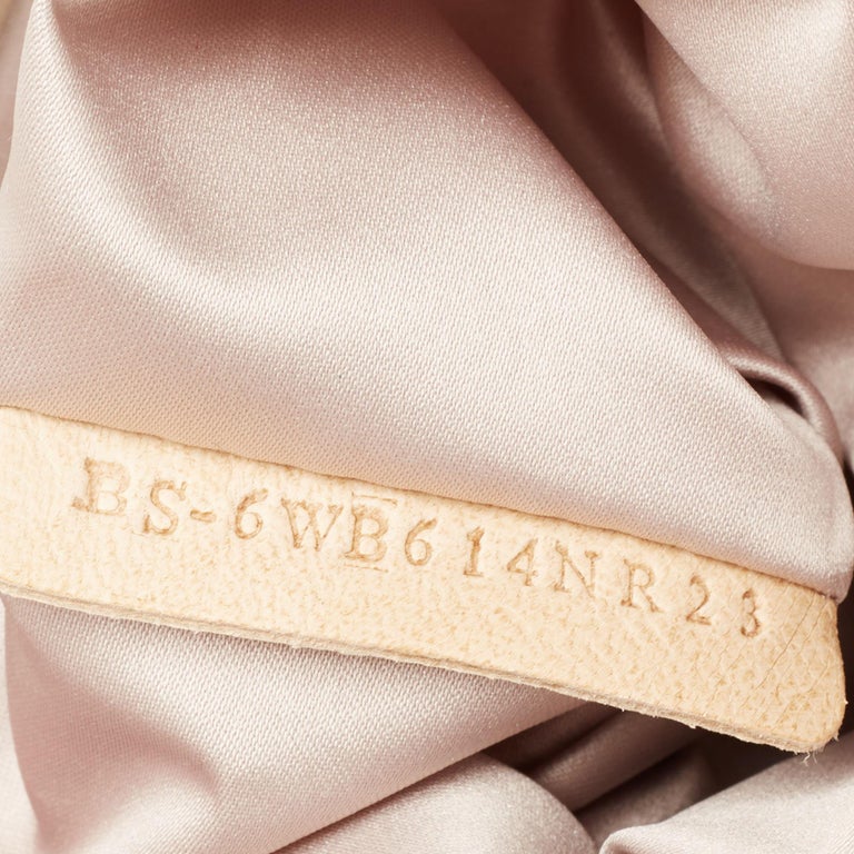 Valentino Beige Leather Crystal Embellished and Feather Alice Glam ...