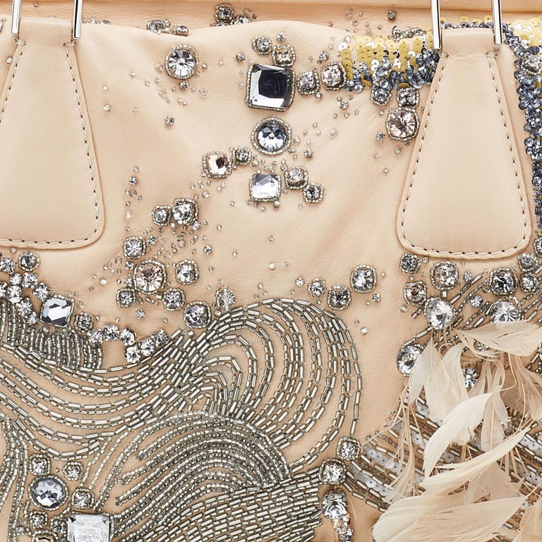 Valentino Beige Leather Embellished Alice Glam Frame Satchel For Sale ...