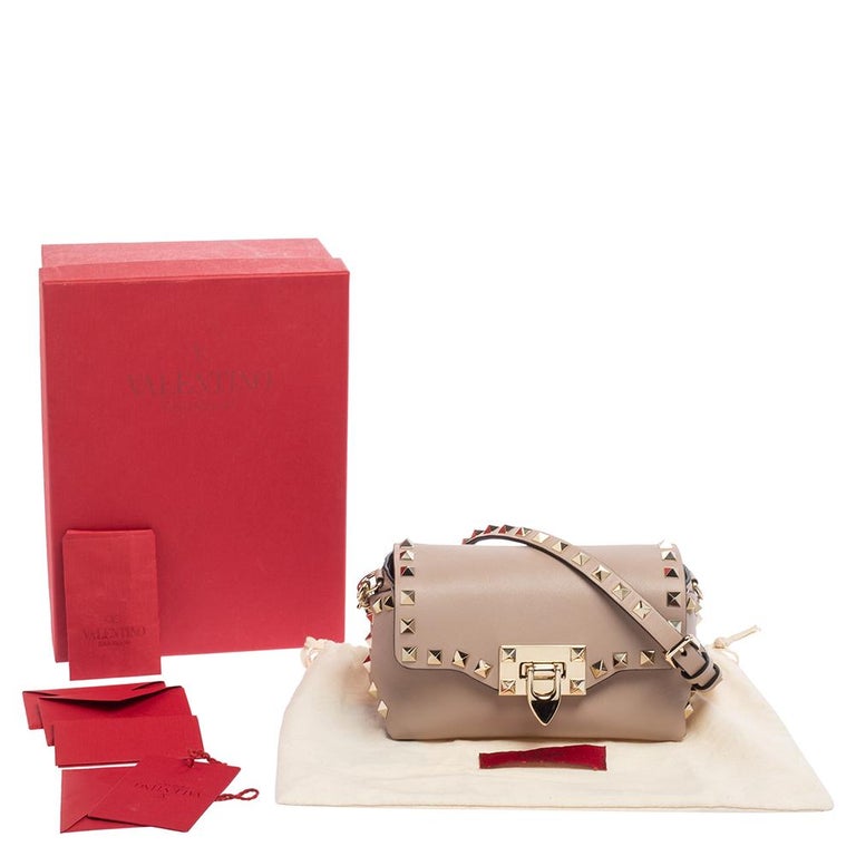 Valentino Beige Leather Mini Rockstud Shoulder Bag at 1stDibs
