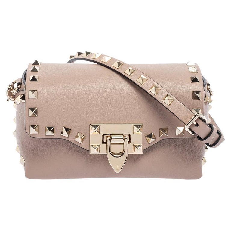 Valentino Beige Leather Mini Rockstud Shoulder Bag at 1stDibs