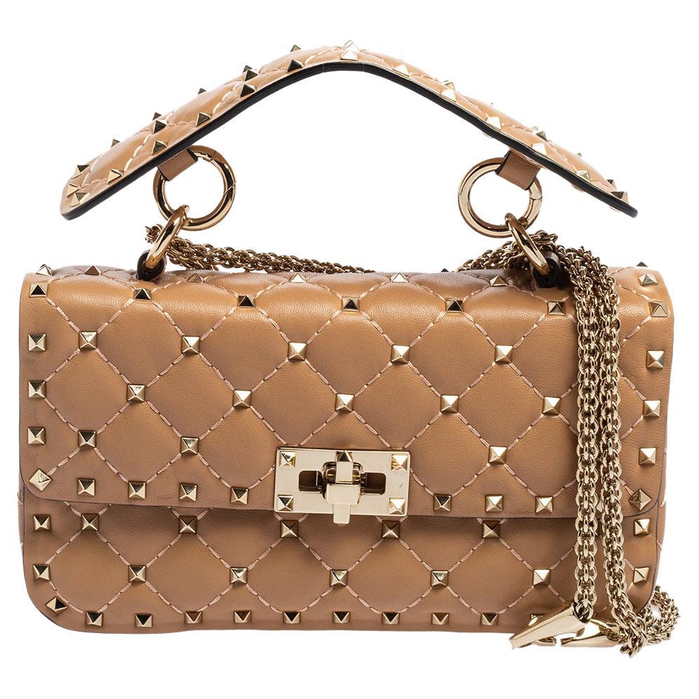 Valentino Rockstud Spike Flap Bag Quilted Leather Medium at 1stDibs