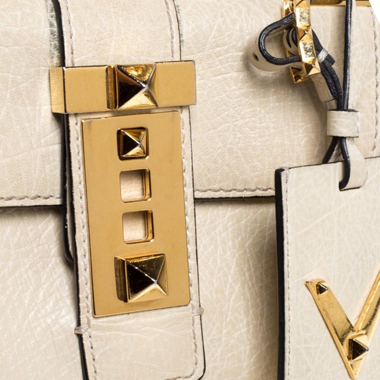 Valentino Beige Leather Small B-Rockstud Shoulder Bag at 1stDibs