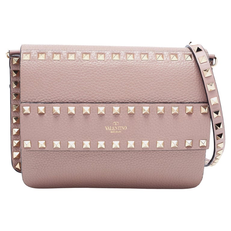 Valentino Beige Leather Small Rockstud Crossbody Bag For Sale at 1stDibs