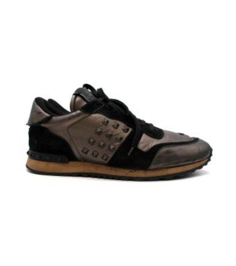 Valentino black and chrome Rockrunner trainers For Sale at 1stDibs