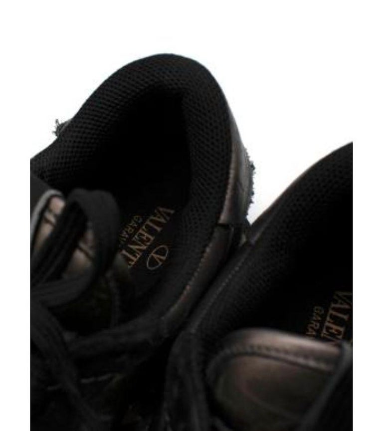Valentino black and chrome Rockrunner trainers For Sale at 1stDibs