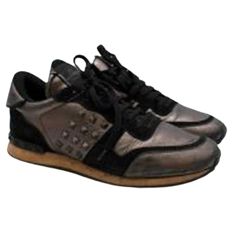 Valentino black and chrome Rockrunner trainers For Sale at 1stDibs