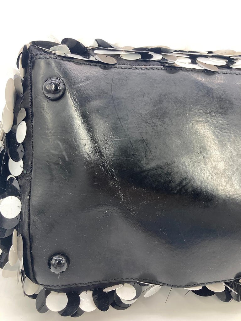 Valentino Black and White Paillette Sequin Tote For Sale at 1stDibs
