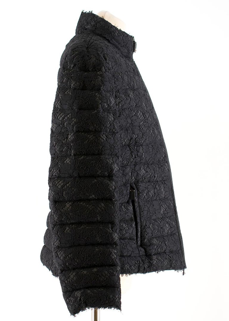 Valentino Black Lace Short Puffer Jacket US 6 For Sale at 1stDibs