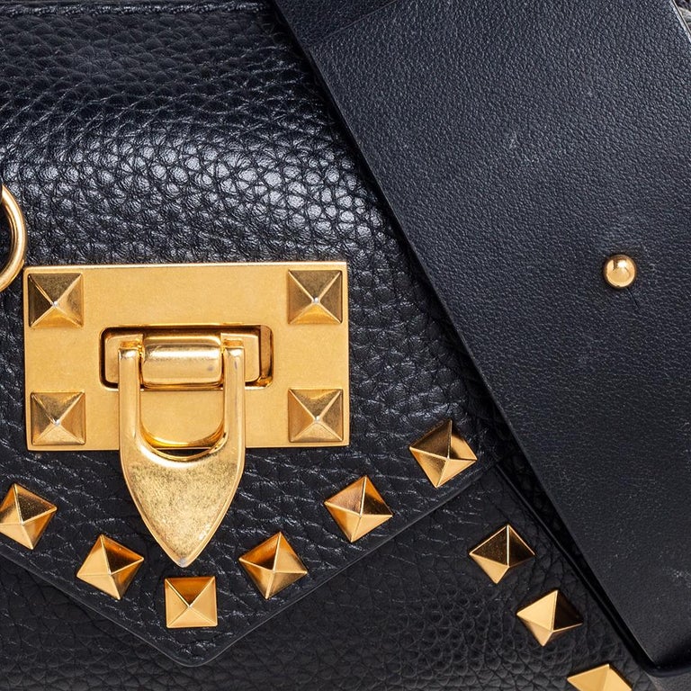 Valentino Black Leather Small Rockstud Hype Shoulder Bag at 1stDibs