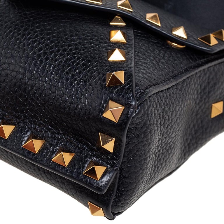 Valentino Black Leather Small Rockstud Hype Shoulder Bag at 1stDibs