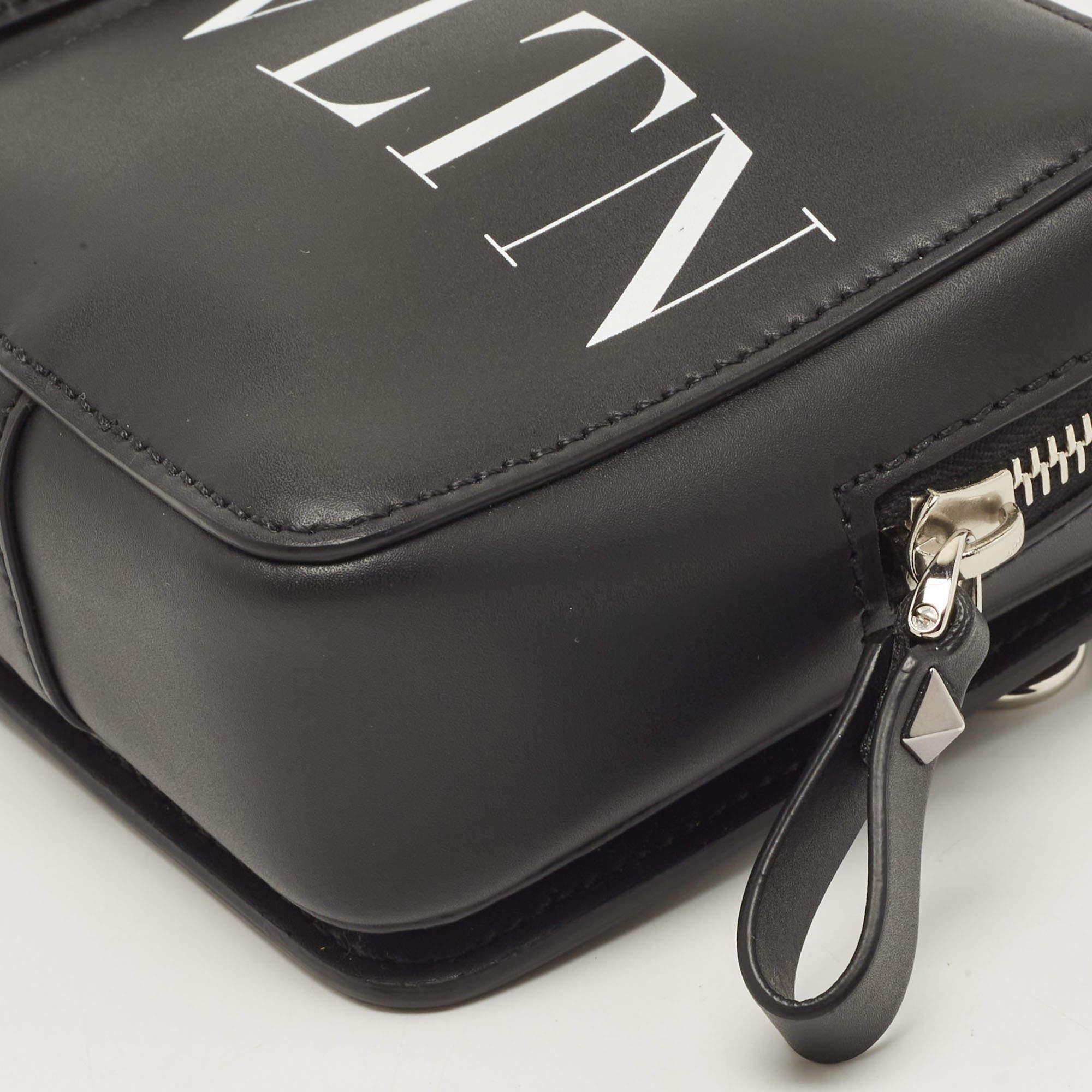 Valentino Black Leather VLTN Compartment Bag For Sale at 1stDibs