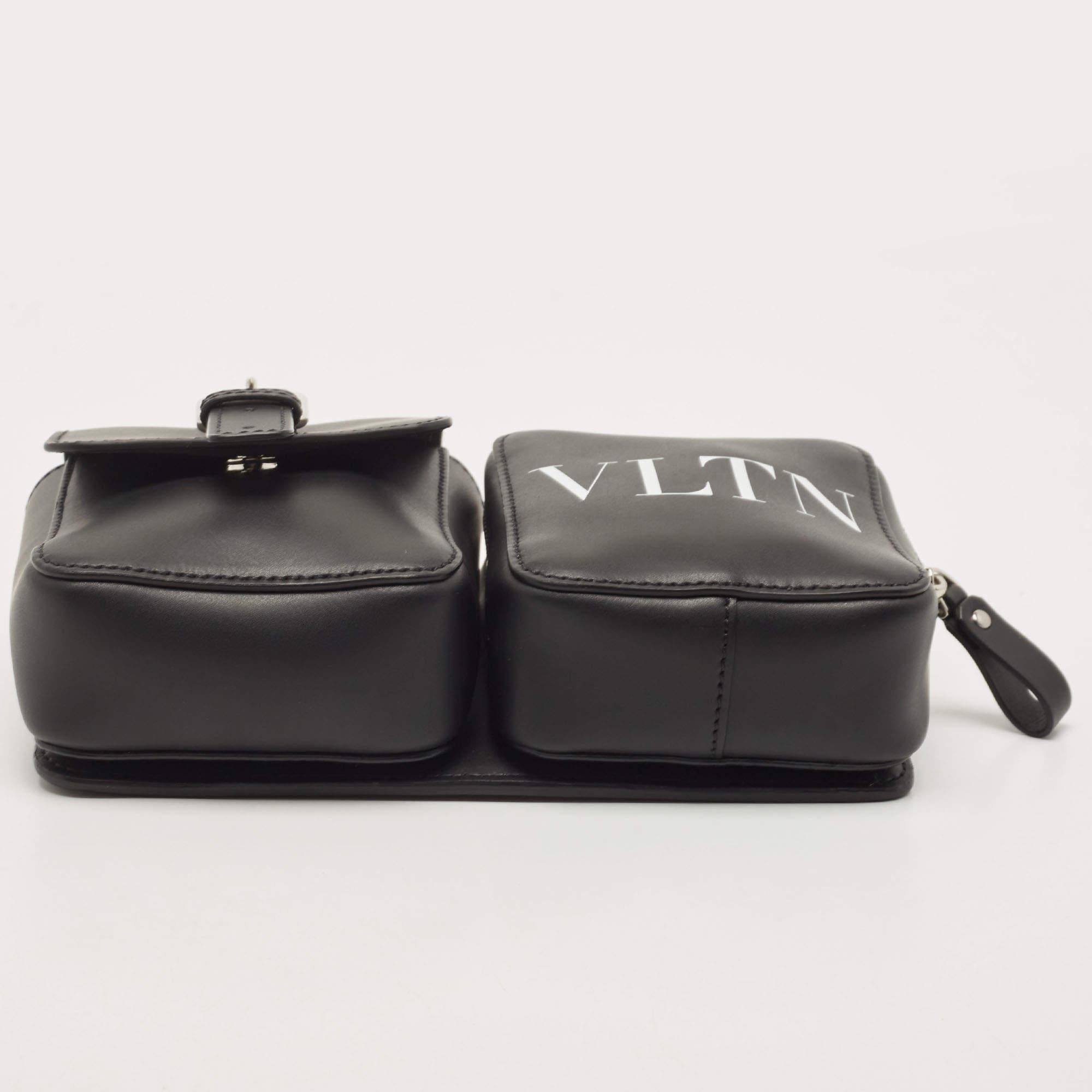 Valentino Black Leather VLTN Compartment Bag For Sale at 1stDibs