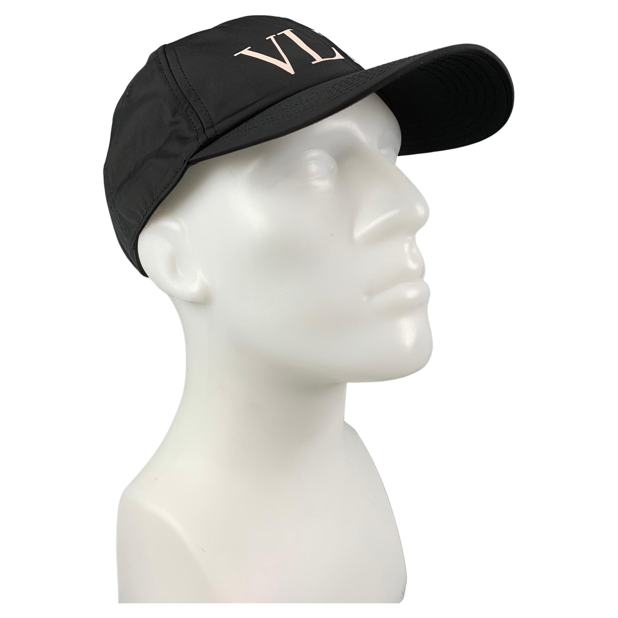 VALENTINO Black Logo Polyester VLTN Hat For Sale at 1stDibs