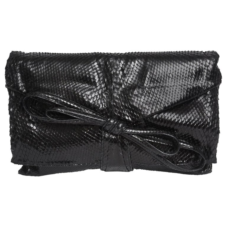 Valentino Black Python Bag Or Clutch For Sale at 1stDibs | valentino ...