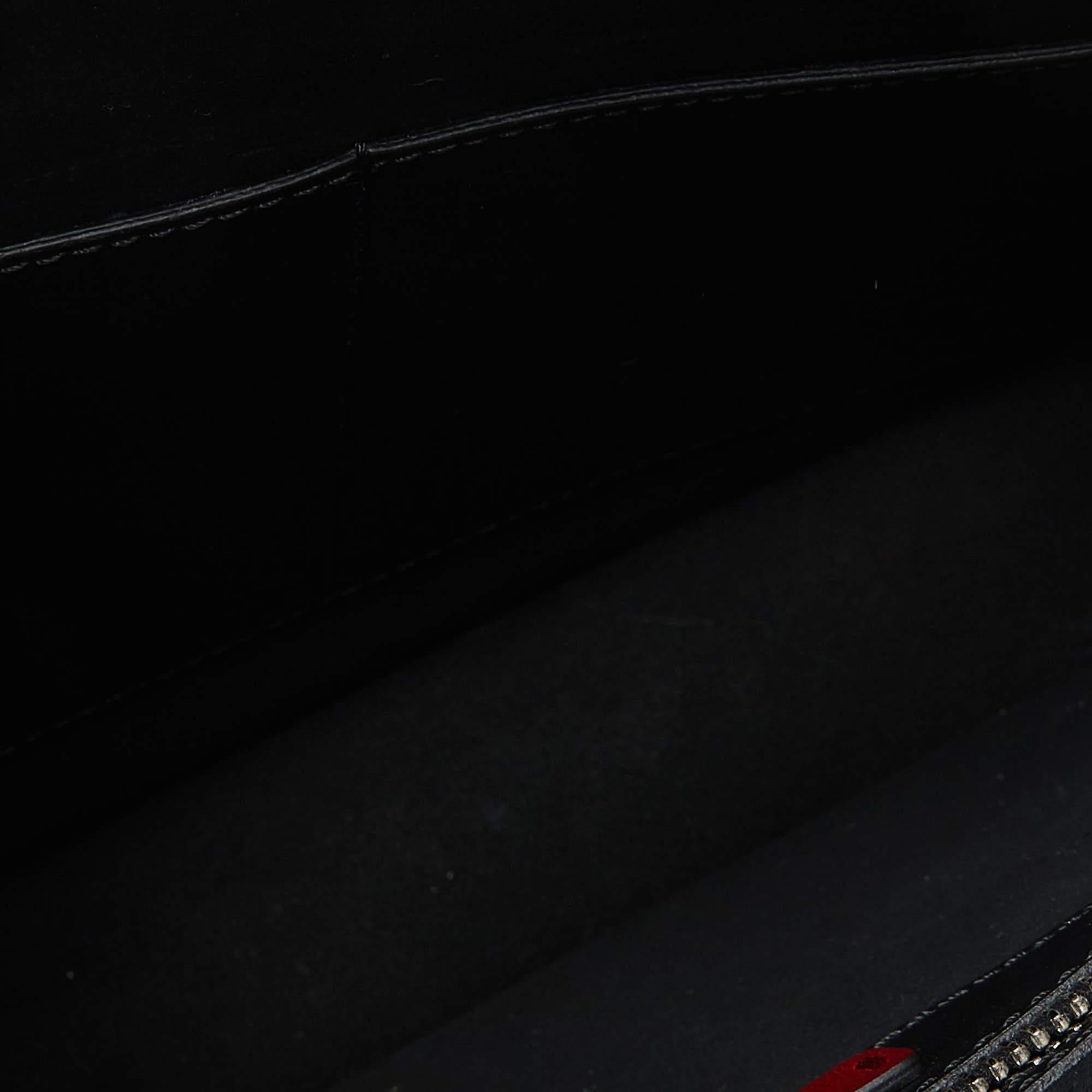 Valentino Black/White Leather VLNT Zip Pouch For Sale at 1stDibs