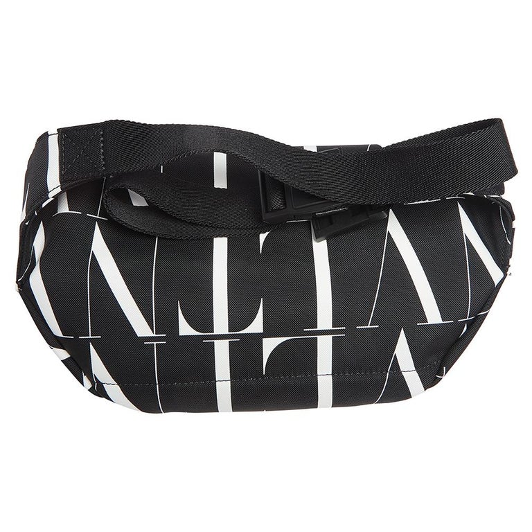 Valentino Black/White Nylon VLTN Belt Bag at 1stDibs
