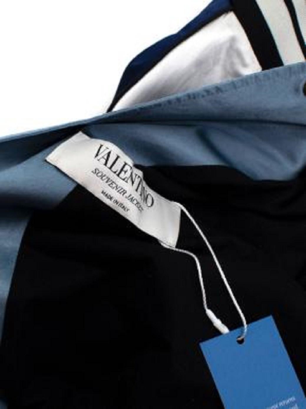 Valentino Blue Butterfly Satin Bomber Jacket For Sale at 1stDibs
