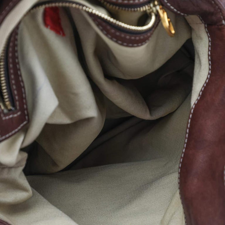 Valentino Brown Leather Braided Handle Shoulder Bag For Sale at 1stDibs