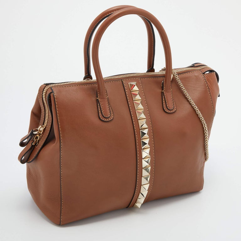 Valentino Brown Leather Va Va Voom Tote For Sale at 1stDibs