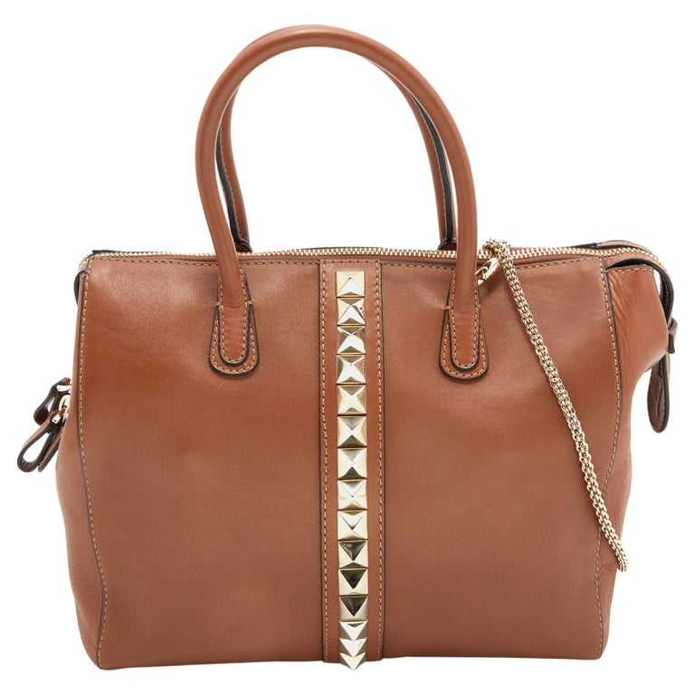 Valentino Brown Leather Va Va Voom Tote For Sale at 1stDibs