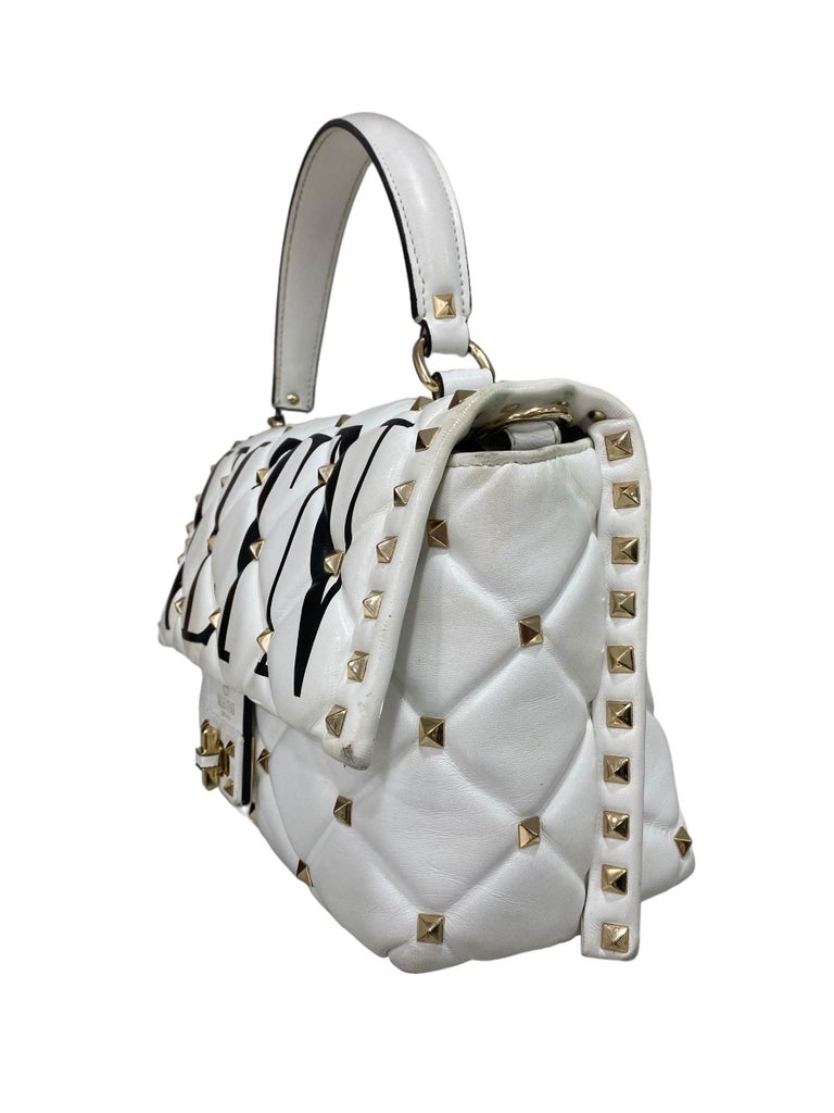 Valentino Candystud White Shoulder Bag For Sale at 1stDibs