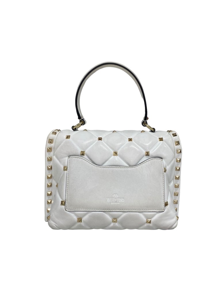 Valentino Candystud White Shoulder Bag For Sale at 1stDibs