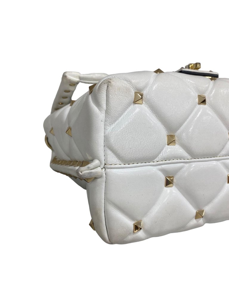 Valentino Candystud White Shoulder Bag For Sale at 1stDibs