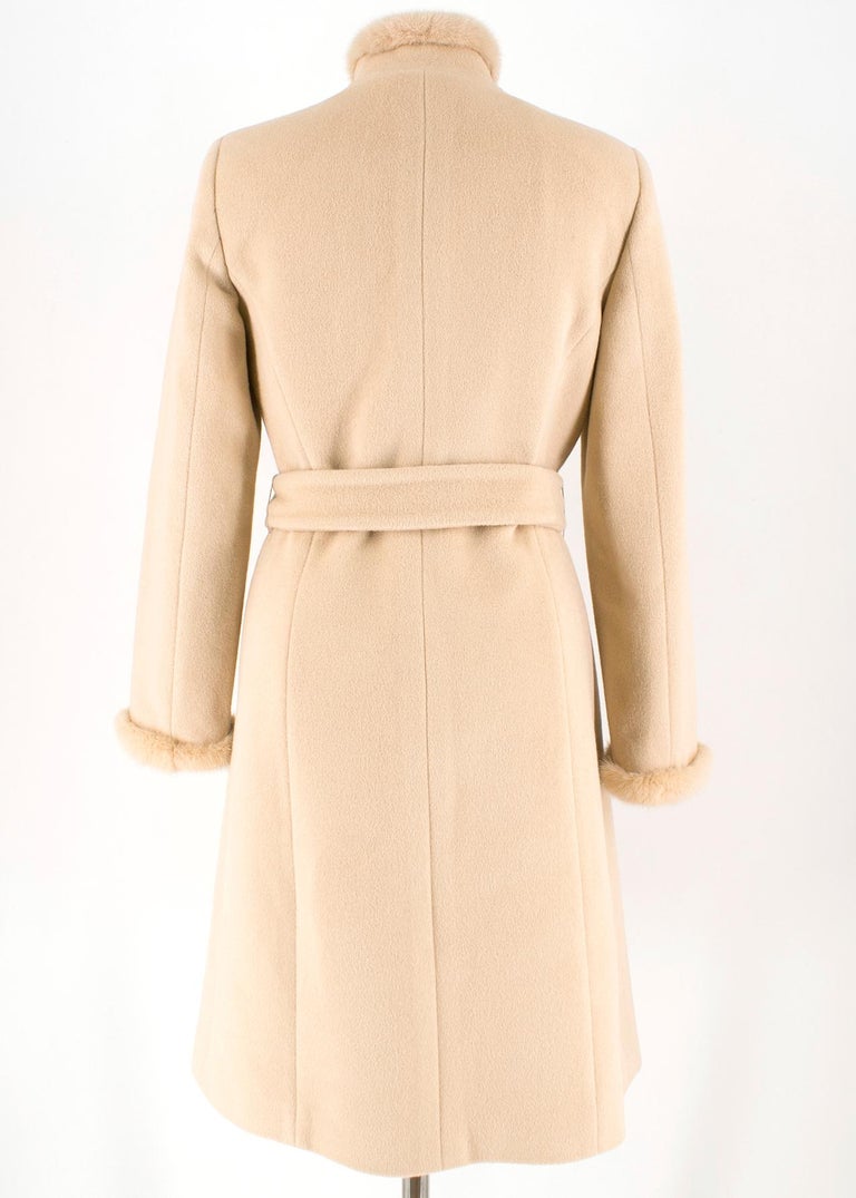 Valentino Cashmere and Angora Wool Blend Mink Fur Trim High Neck Coat 6 ...