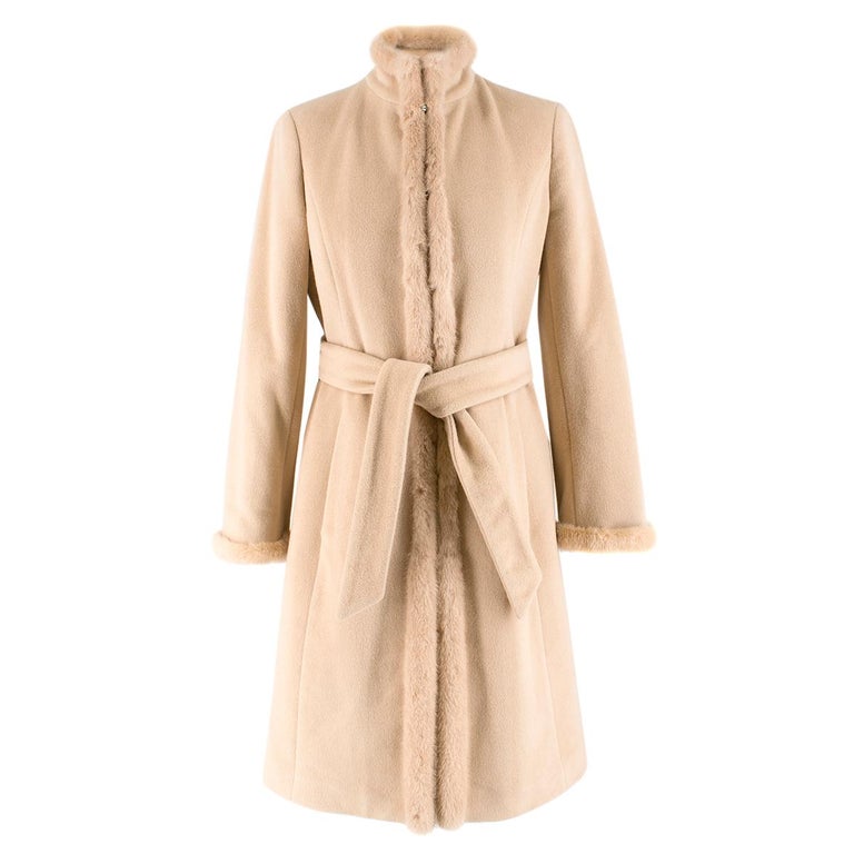 Valentino Cashmere and Angora Wool Blend Mink Fur Trim High Neck Coat 6 ...