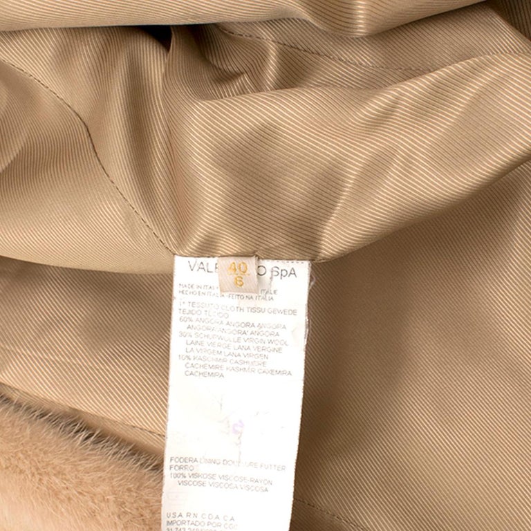 Valentino Cashmere and Angora Wool Blend Mink Fur Trim High Neck Coat 6 ...