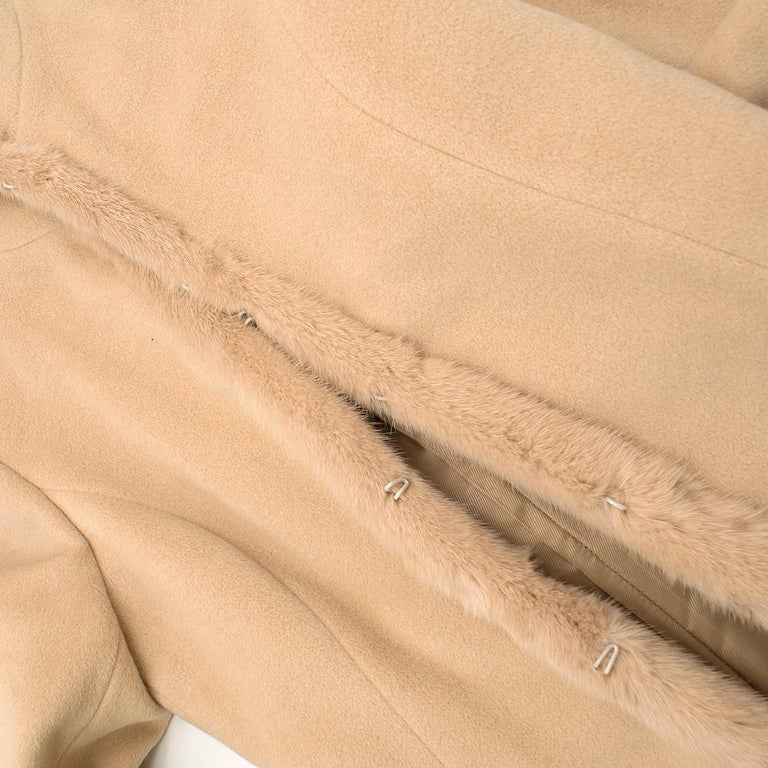Valentino Cashmere and Angora Wool Blend Mink Fur Trim High Neck Coat 6 ...