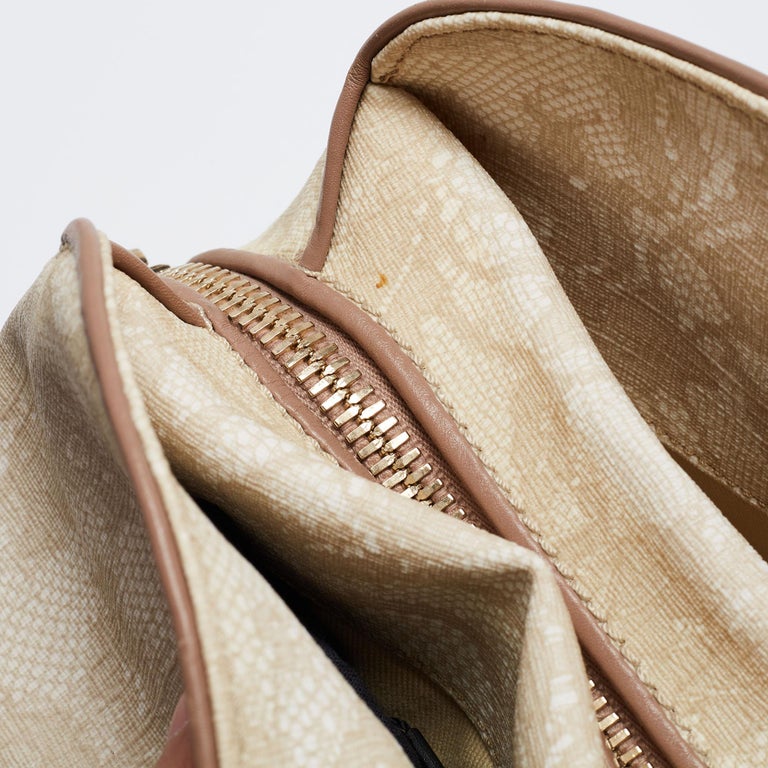 Valentino Cream/Brown Leather And Lace Bow Dome Bag For Sale at 1stDibs