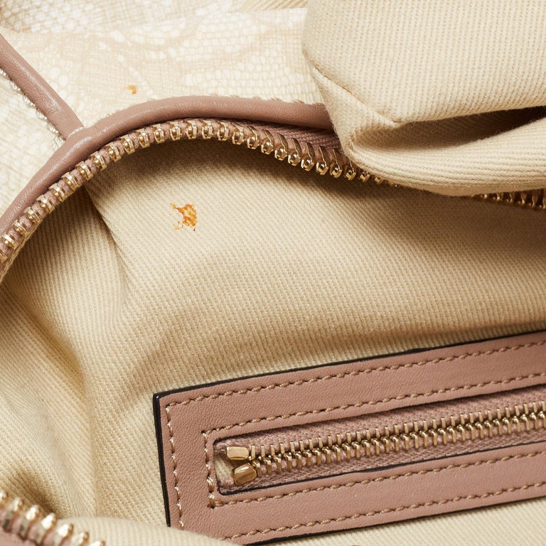 Valentino Cream/Brown Leather And Lace Bow Dome Bag For Sale at 1stDibs