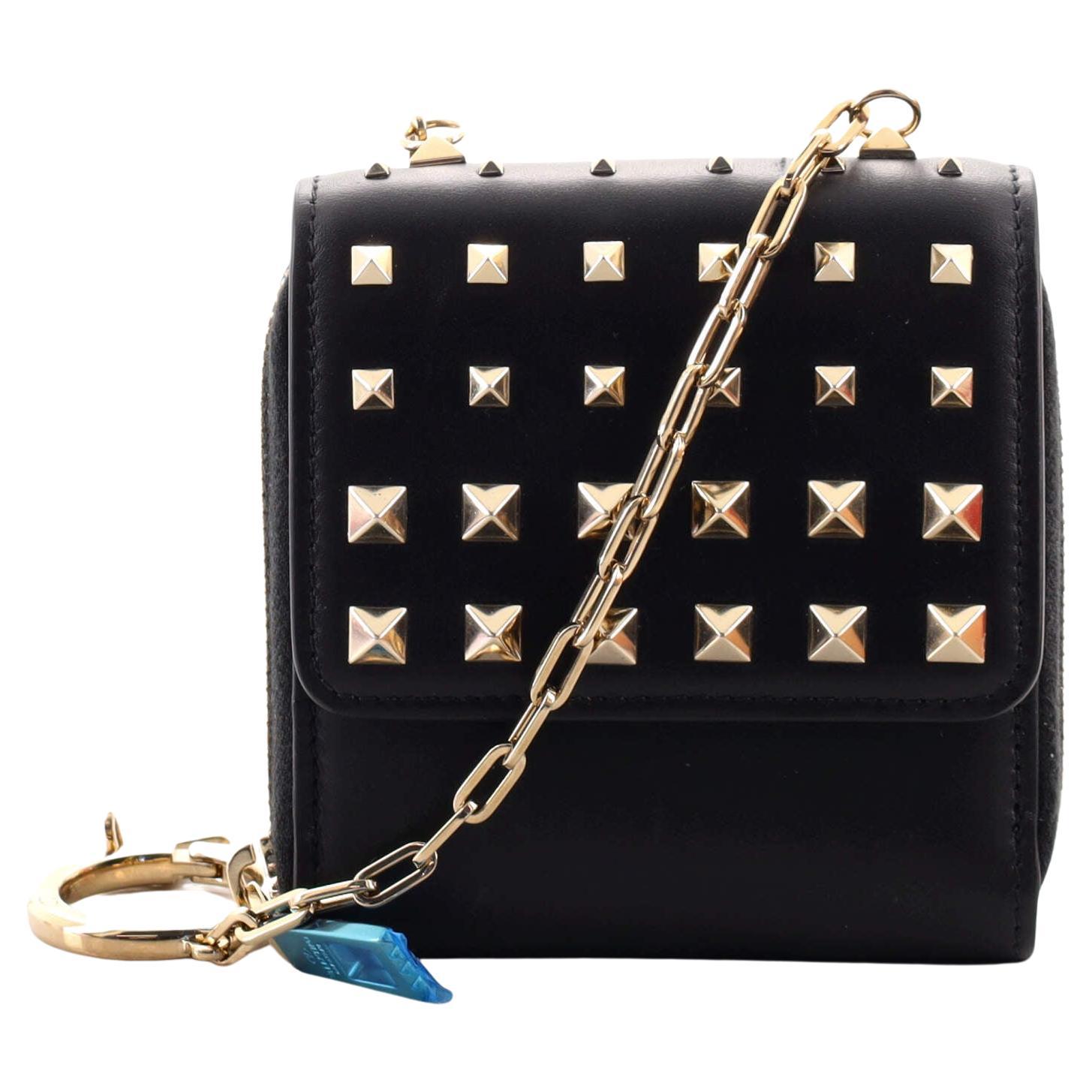 Valentino Rockstud Wallet On Chain Leather at 1stDibs