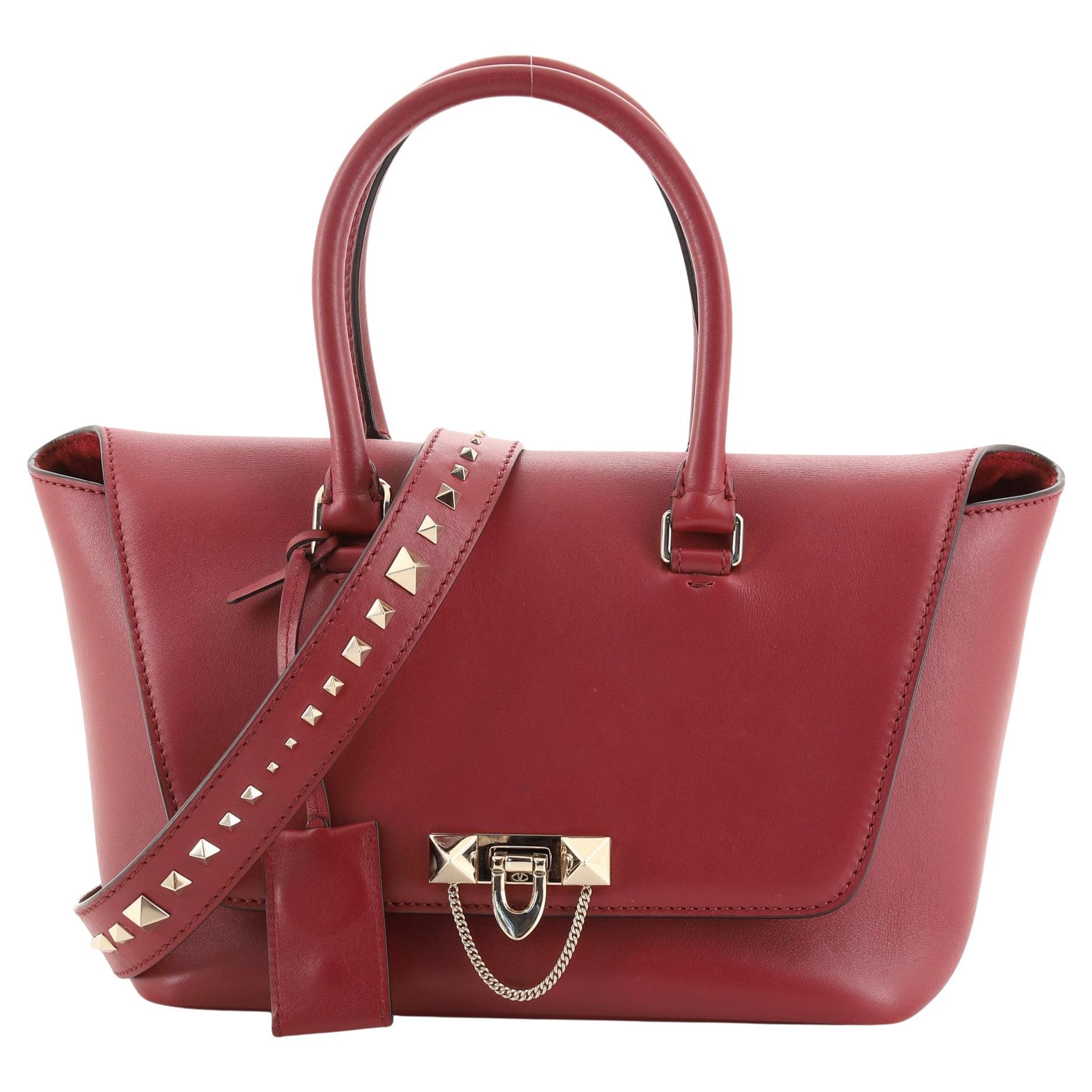 Valentino Roman Stud Top Handle Bag Quilted Leather Medium at 1stDibs