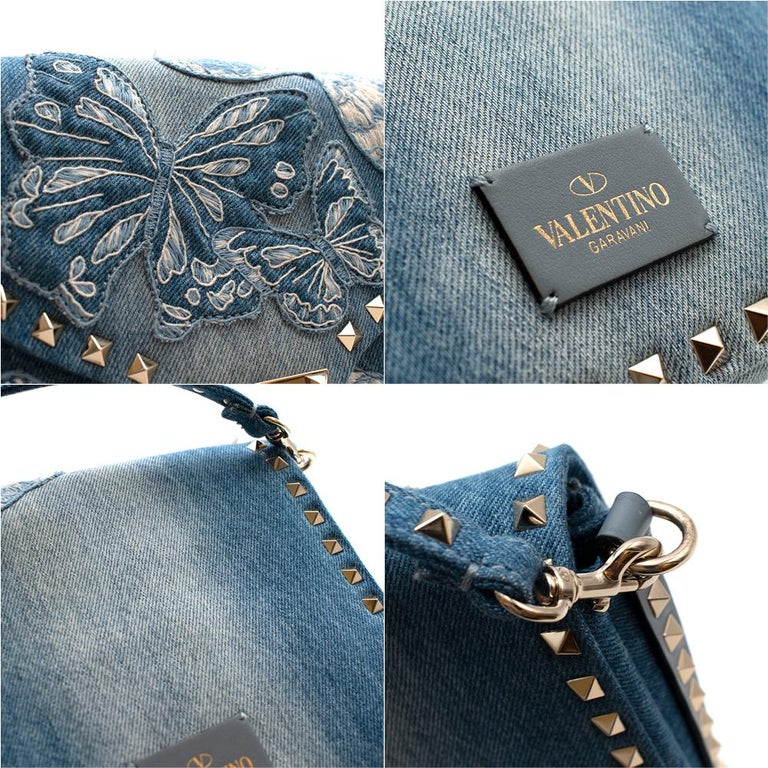 Valentino Denim Embroidered Butterfly Cross Body Bag at 1stDibs ...