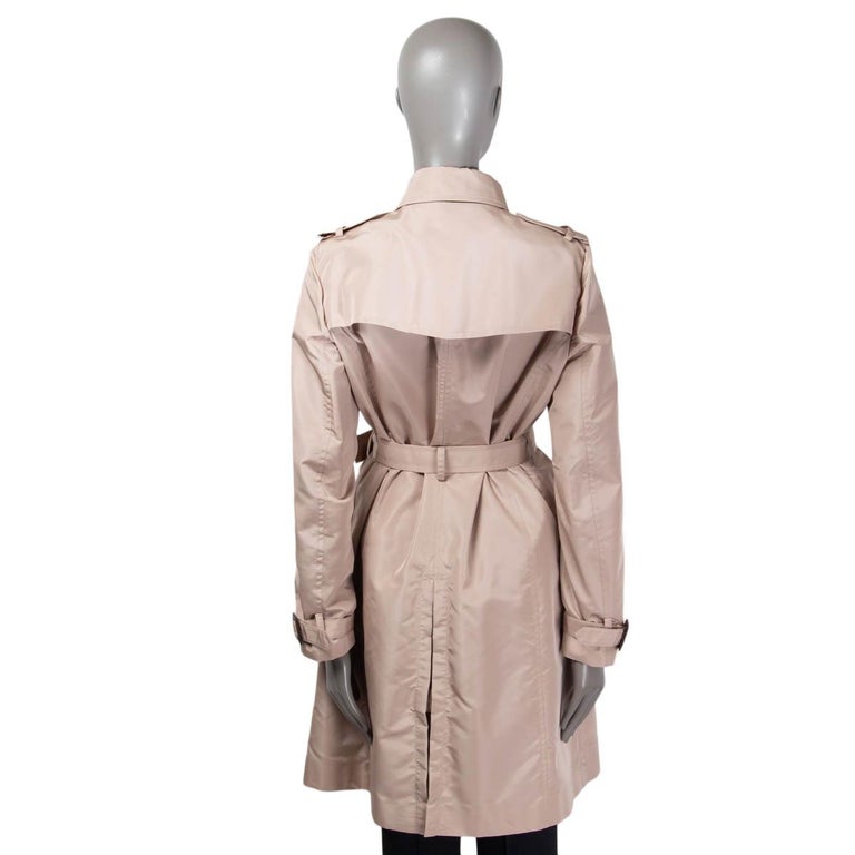 VALENTINO dusty pink silk SIDE RUFFLED TRENCH Coat Jacket 12 M For Sale ...